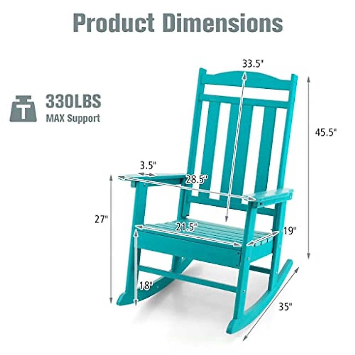 ZHYH 2 Piece Patio Rocker Rocker High Back