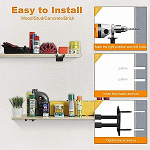 TORACK 4 Pack Garage Storage System Hooks, Heavy Duty Wall Mount Tool Organizer, Chair Hanger Garage Storage Utility Hooks for Car Tires, Ladders, Chairs, Strollers, Power Tools, Garden Tools
