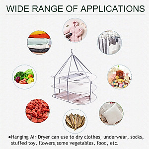 WEISGJA 3 Tier Folding Mesh Clothes Drying Rack, Stackable Sweater Drying Rack with Internal Fixation, Portable Hanging Laundry Rack for T-Shirt,Swimsuit,Sweater,Delicates (1 Pack)