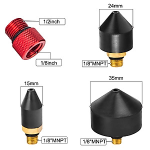 Kodilin 4PCS 1/8-Inch Rubber Tip Set for Air Blow Gun,1 PCS 1/2-Inch High Flow Adapter