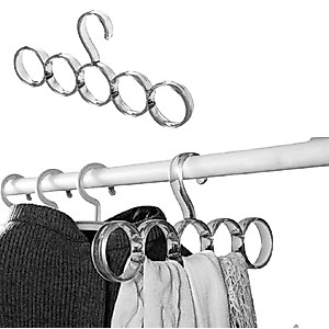 Efficient Closet Organizer: 5-Hole Snag-Free Scarf Hanger - Durable Plastic Storage Solution for Scarves, Belts, Jewelry, and More