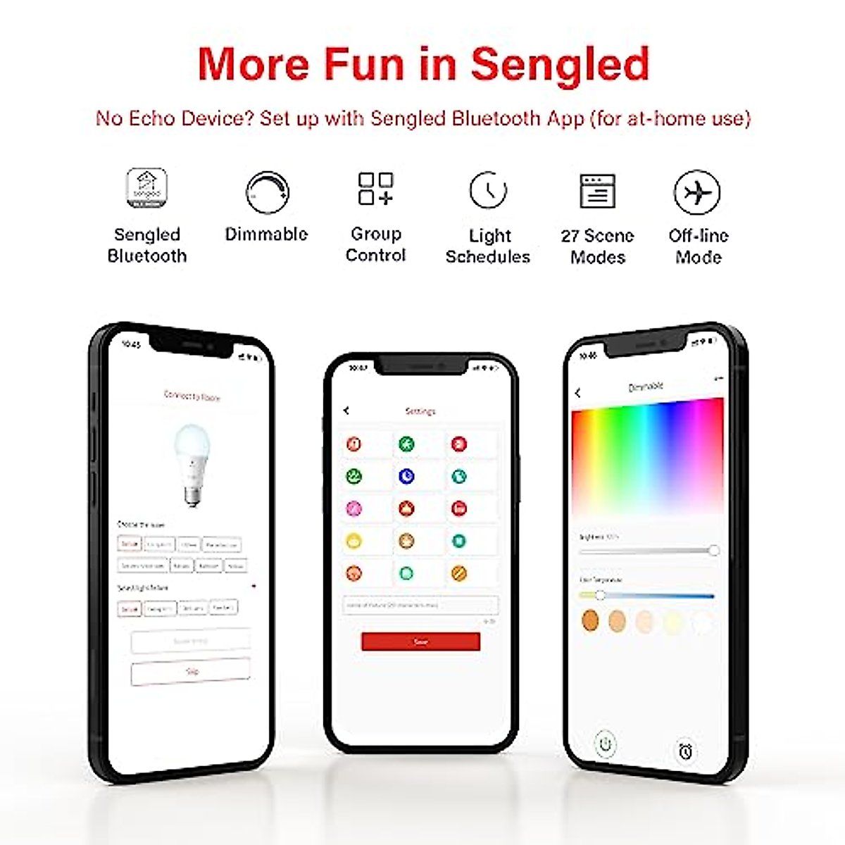 Sengled Alexa Light Bulb, S1 Auto Pairing with Alexa Devices, Smart Light Bulbs that Work with Alexa, Bluetooth Mesh Smart Home Lighting, Daylight 5000K, E26 60W Equivalent, 800LM, 1-Pack