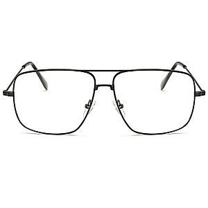 Dollger Classic Glasses Clear Lens Non Prescription Metal Frame Eyewear Men Women Black