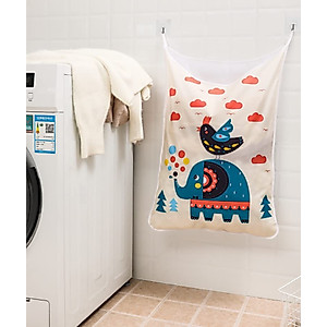 2 Pack Hanging Laundry Hamper - Durable Space Saving Kids Travel Laundry Bag with 2 Hook Types with Zipper and Wide Open Top Machine Washable