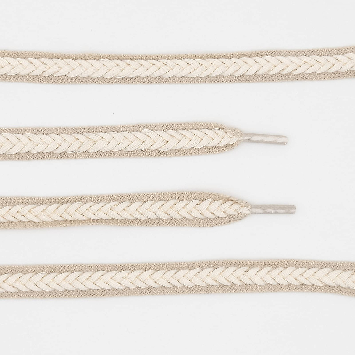 Lilybekind 3/5" Wide Thick fat shoe laces for sneakers boots flat replacement shoelaces shoe strings (Khaki white, 140cm)