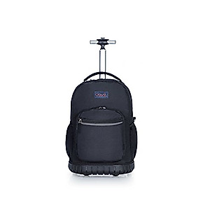 Tilami Rolling Backpack 18 Inch for School Travel, Black