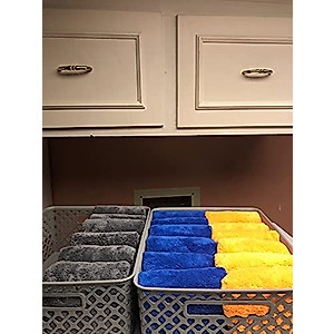 Very Plush Edgeless Microfiber Towel, Microfiber Auto Drying Wash Detailing Towels, Soft and Absorbant Detailing Buffing Polishing Car Towel, 500 GSM 6 Pack 16 x 16inches (Gray)