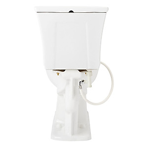 Signature Hardware 482476 Benbrook 1.28 GPF Two Piece Elongated Toilet - ADA Compliant, Bidet Seat Included - White/Matte Black Lever