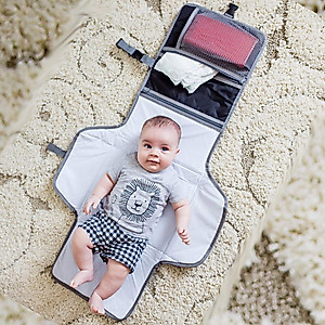 Cozy Baby's On-The-Go Diaper Changing Pad/Station/Mat - Waterproof Padded Diaper Changing Station/Mat with Storage Makes Messy Change Time a Breeze for Busy Moms (Pink Cheer)