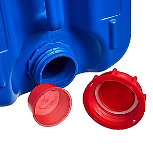 Hudson Exchange 2.5 Gallon (10 Liter) Handled Container with Cap, HDPE, Blue, 4 Pack