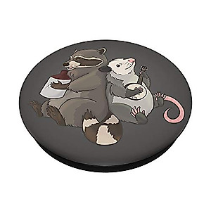 Opossum and Raccoon playing banjo and jug instruments PopSockets Swappable PopGrip
