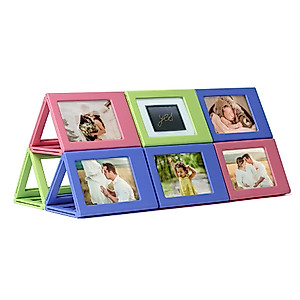 TARASEEL Magnetic Mini Photo Frame with Clear Protective Cover for Polaroid Fujifilm Instax Mini 7s 8 9 11 12 25 50s 70 90 EVO, NONS SL42 SL645 for Office Cabinet Fridge, Pack of 12. (12 Colors)