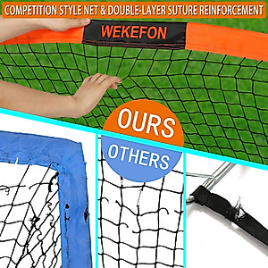 WEKEFON Soccer Goal, 5' x 3.1' Portable Soccer Net with Carry Bag for Backyard Games and Training for Kids and Youth Soccer Practice