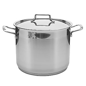 Hascevher Industry Leading Commercial - Grade 18/10 Stainless Steel Stock Pot with Cover 5 Quart, Induction Compatible