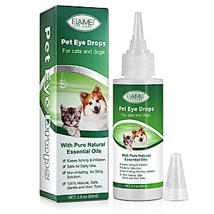 HXLYBD Dog Eye Drops, Cat & Dog Eye Wash Drops Remove Eye Tear Marks Dirt for Dogs & Cat, Gentle Eye Drops for Dogs and Cats Soothe Irritated Eyes Remove Eye Discharge, Dirt and Tear Stains