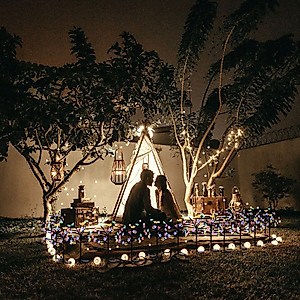 Solar Garden Lights Outdoor, Cherry Blossom Solar Lights, 20 LED DIY Landscape Lights, Waterproof Solar Decorative Lights for Pathway, Driveway, Patio and Front Yard Decor, Auto ON/Off (2 Pack)