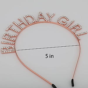 Noorse Birthday Celebration Set for Women - Rose Gold Birthday Tiara, Sash, and Button Pin - for Birthday Girls and Princess Fans - Ideal for Parties and Photoshoots