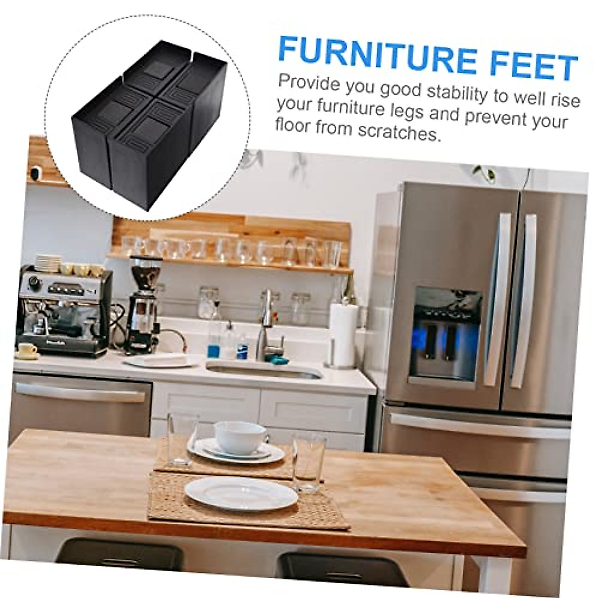 Homoyoyo 4pcs Heightening Pads Chair Foot Pads Vintage Bed Frame Metal Bed Frame Couch Feet White Bed Desk Risers for Desk Legs Bed Risers 4 Inch Couch Lifters for a Sofa Bed Frame Risers