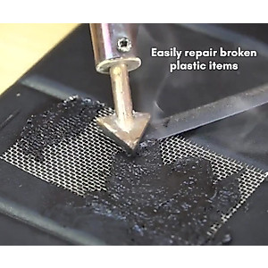 Massca Plastic Welding Kit with Plastic Welder, Rods, Reinforcing Mesh, Hot Iron Stand, and Wire Brush - Plastic Bumper Repair Kit DIY Arts, Crafts & Professional Surface Repair, Portable 80 Watt