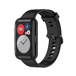 TenCloud Cases Compatible with Huawei Watch Fit Smartwatch Men Women Watch Case Soft TPU Shockproof Bumper Cover Screen Protector Case for Watch Fit Accessories (Black+Clear)