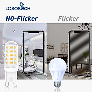 Lososuch G9 Dimmable LED Light Bulb 3W Daylight White 6000K,40W 60W Halogen Equivalent, G9 Bulb 350 LM AC 120V for Chandelier Wall Pendant Ceiling Lighting Lamps No-Flicke,10-Pack