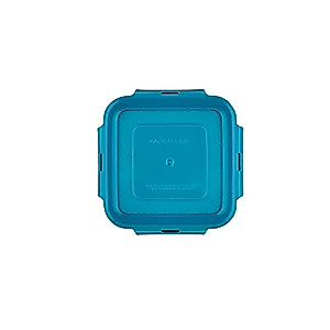 Rachael Ray Leak-Proof Nestable Container Food Storage Bin Set, 10-Piece Square, Teal Lid