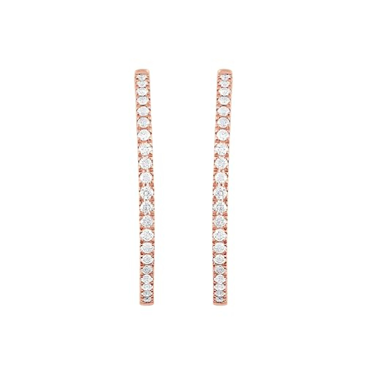 Beyond Brilliance Prong Set 1/4 Carat Round Cut Natural Diamond Hoop Earrings for (I-J, I3) in Sterling Silver Fine Jewelry for Women Diamond Jewelry, Gift Box Included