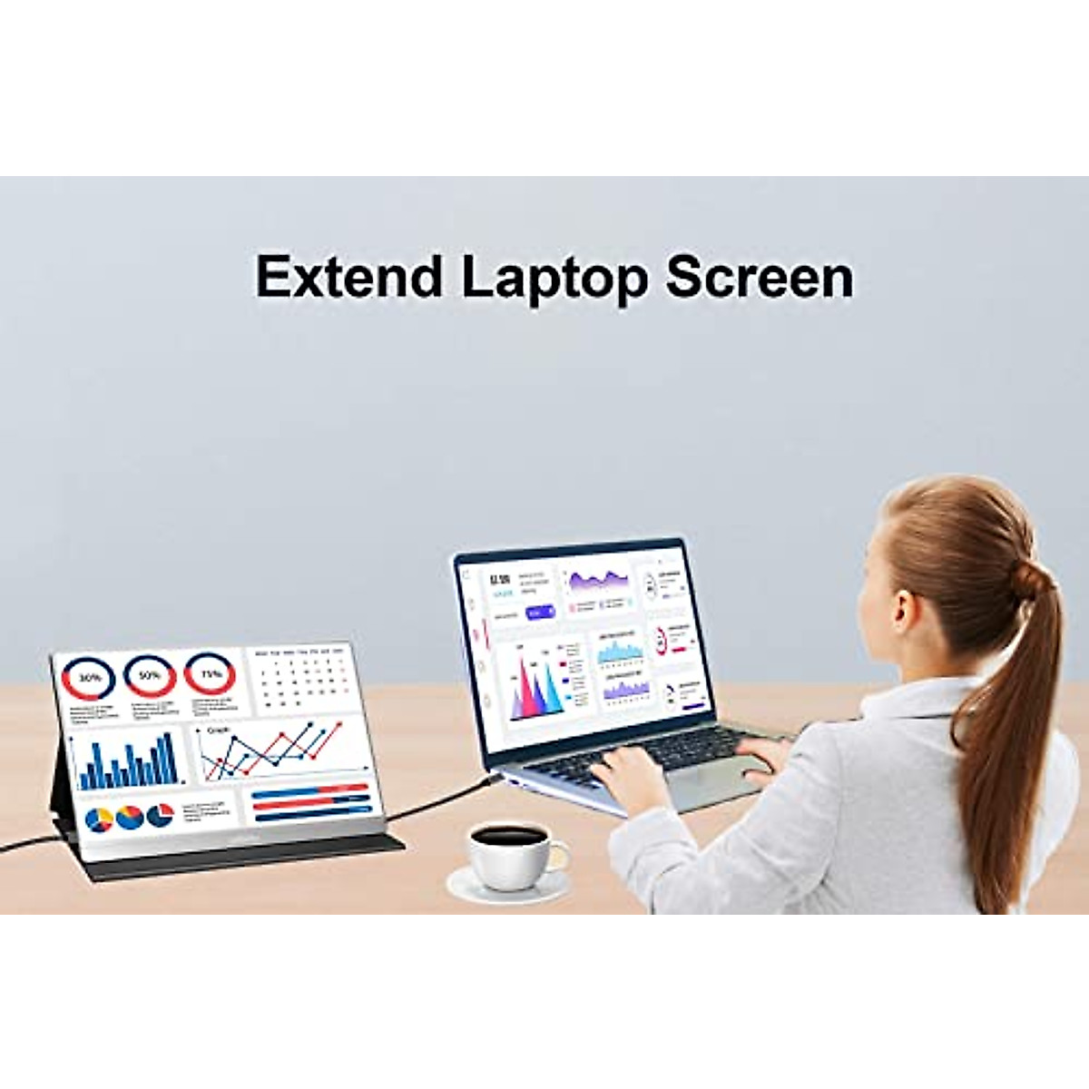 Lasitu Lightweight Portable Monitor 15.6 Inch FHD 1080P IPS VESA Portable Screen USB C Travel Monitor HDMI Gaming Monitor for Laptop PC MAC Cellphone Switch Xbox PS3-5 with Smart Cover