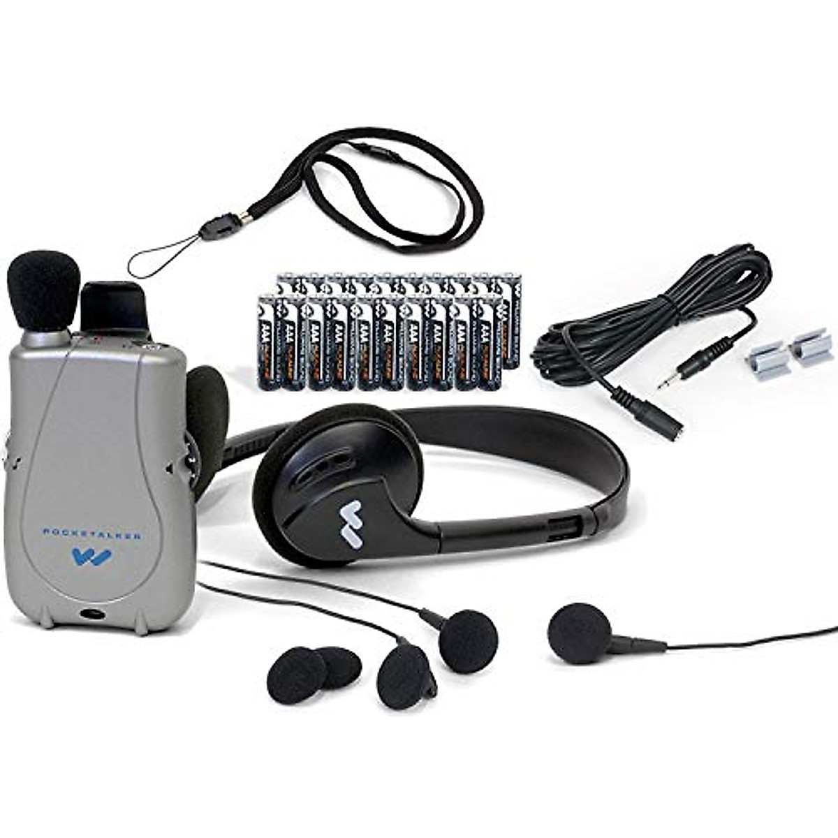 ELITE PACKAGE: PockeTalker Ultra w/Headphone, FREE Dual & Single Earbuds, FREE Year Supply of Batteries & Liberty Microfiber Cloth