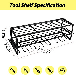 OSYRGUBIOE Power Tool Organizer with 4 Hooks Heavy Duty 7 Drill Holder Wall Mount Garage Tool Organizers and Storage Utility Storage Rack for Cordless Drill Charging Station…