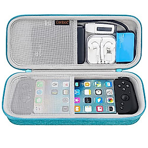 Canboc Hard Carrying Case Compatible with Razer Kishi V2 Mobile Gaming Controller, Portable Gaming Travel Case, Protective case, Mesh Pocket for SD card, USB Cable and Other Accessories, Turquoise