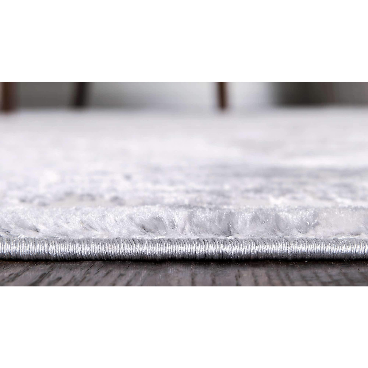 Unique Loom Aberdeen Collection Area Rug - Derbyshire (5' 1" x 8' Rectangle, Gray/ Navy Blue)