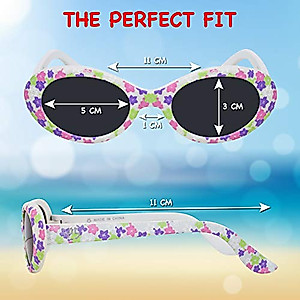 Optix 55 Baby Sunglasses, 100% UV Protection Infants & Toddlers Sunglasses, Smoked Lenses Reduces Glare for Ages 0-12 Month to 3 Years - Rubber Injected Frame with Matching Pouch (White, Smoked)