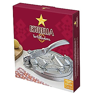 Estrella 7.5 inch Cast Iron Tortilla Press and Pataconera, Original Made in MEXICO