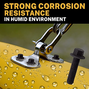 LIONMAX M6 x 12mm Hex Head Flange Bolts, Hex Flanged Bolts with Black Oxide Finish, Rust-Resistance, Grade 10.9 Carbon Steel, Quantity 50