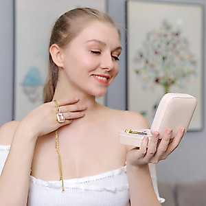 KElofoN Travel jewelry case Travel jewelry box Travel Jewelry Organizer Small Jewelry Organizer Box for Girls Women with Mirror