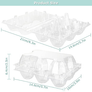 DAJAVE 100 Pack Plastic Egg Cartons, Clear Egg Cartons Cheap Bulk, Holds up for 6 Eggs Securely, Plastic Egg Holder for Family, Pasture, Farm Markets Display(Medium)