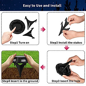 Solar Ground Lights 8 Pack, Solar Garden Lights Outdoor Waterproof, 22 LED Bright Multicolor in-Ground Lights, Solar Disk Landscape Lighting for Pathway Lawn Patio Yard Deck Walkway, Warm Light