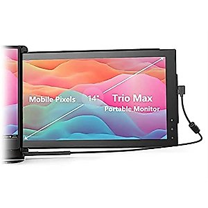 Mobile Pixels Trio Max Portable Monitor, The On-The-Go Dual-Screen Laptop Monitor, 14" Full HD IPS Display, USB A/Type-C, Plug and Play, Sleek Design (1pc 14" Trio Max)