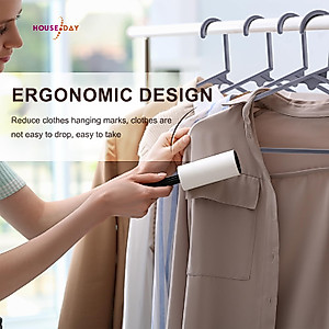 HOUSE DAY Plastic Hangers Grey 60 Pack Durable & Space Saving Clothes Hangers Bulk Suit & Coat Hangers with Non-Slip Hook Closet Hangers Lightweight Hangers for Clothing, Shirts, Pants, Dresses