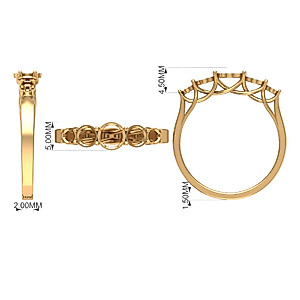 Rosec Jewels Natural Ruby 5 Stone Ring for Women, AAA Quality, Certified Wedding Anniversary Band (Ready to Gift), 14K White Gold, Size:US 7.50