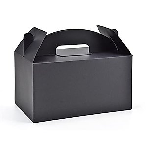 HUAPRINT Black Treat Boxes Large Bulk,Gable Boxes 30 Pack 9.45x5x5Inches,Party Favor Boxes Goodie Boxes for Birthday Party Baby Shower Wedding Christmas
