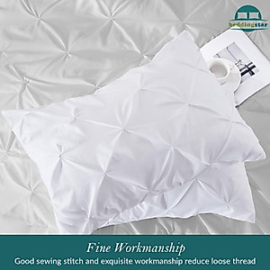 Queen Pillow Shams Set of 2 Pinch Pleated White Pillow Shams Queen Size 20x30 Pillow Covers 100% Egyptian Cotton 600 TC Soft Skin Friendly Cushion Cover Cases Decorative Pillow Shams for Bed