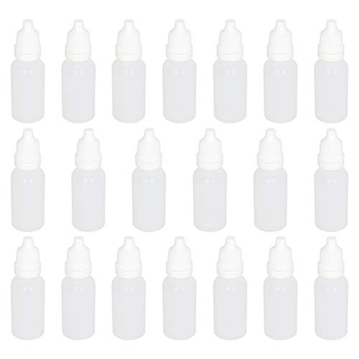 Othmro 0.5oz PE Lab Eye Plastic Dropper Bottles 30pcs, 15ml Squeezable Eye Liquid Dropper Thin Mouth Via of Liquid Sample Seal Storage Bottle with Childproof White Cap