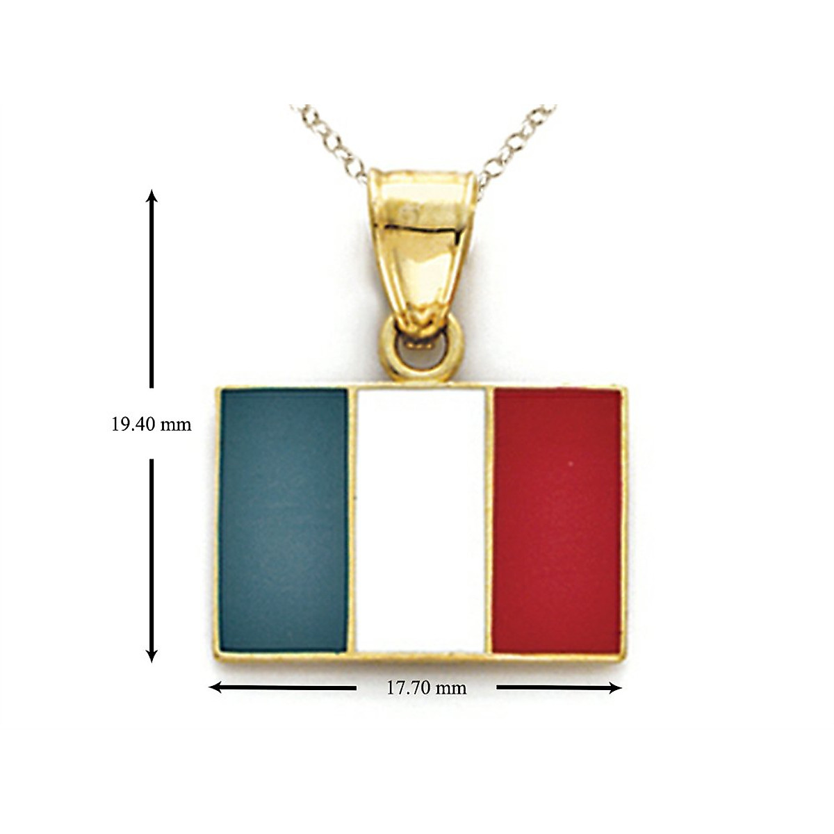 Finejewelers 14k Yellow Gold Enamel Italy Flag Pendant Necklace- Chain Included