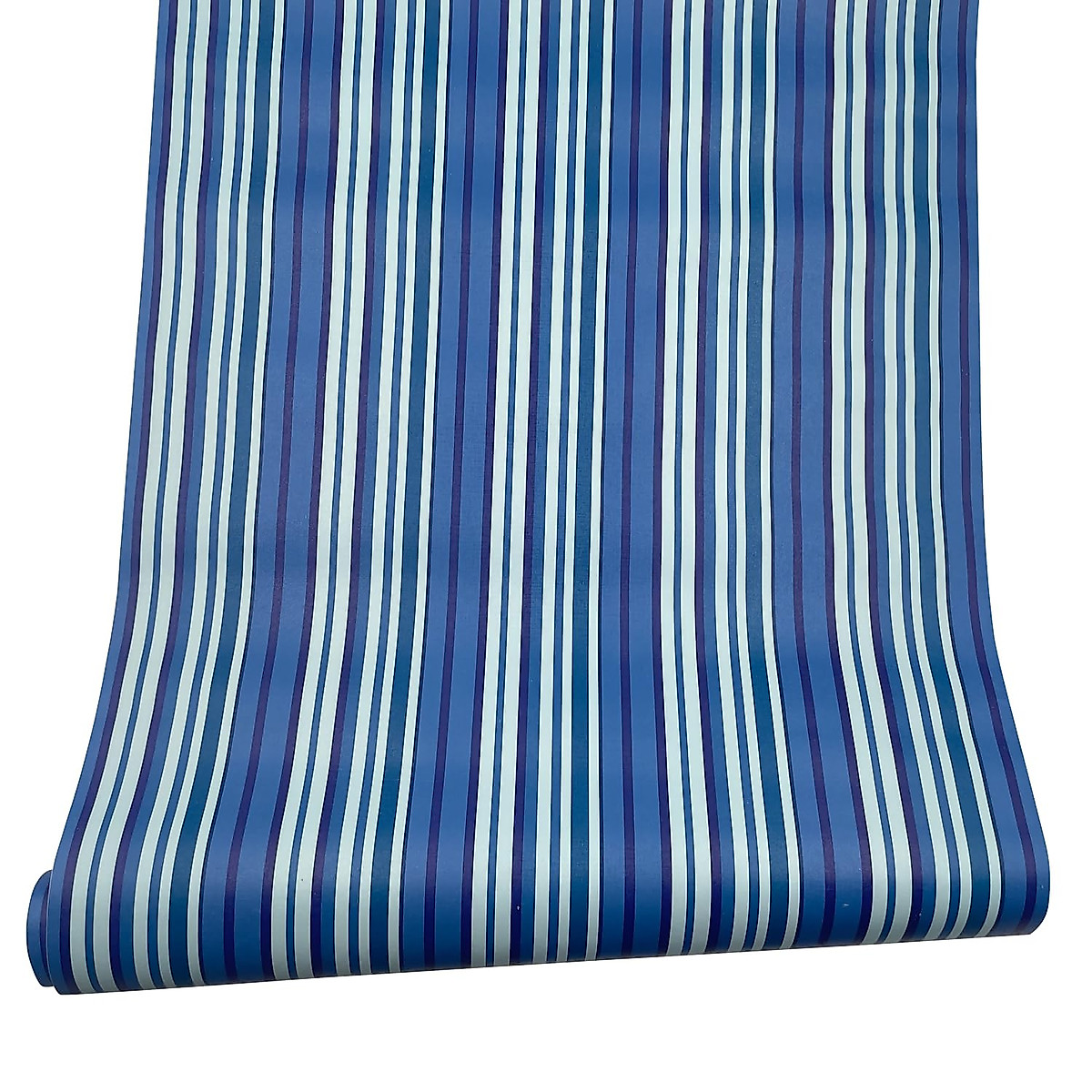 Yifely Mediterranean Blue Stripes Shelf Liner Removable Dresser Drawer Sticker Self-Adhesive Furniture Paper 17.7 Inch by 9.8 Feet