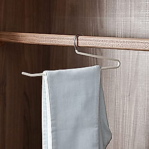 SHIMOYAMA Pants Hangers, 10 Pack, Open-Ended Trousers Hangers, Space-Saving Clothes Hanger, White and Black