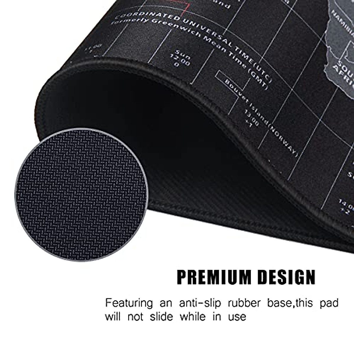 VIPAMZ Extended XXXL Gaming Mouse Pad - 35.4"x15.7"x0.12" Dimension - Portable with Extended XXL Size - Non-Slip Rubber Base - Special Treated Textured Weave with Precision Control (worldmap)
