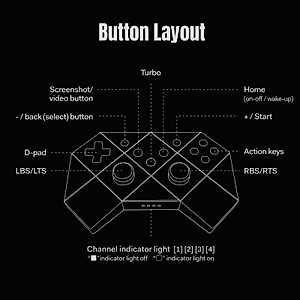 PB TAILS CHOC Unique Bluetooth Controller for Switch, PC, Steam, Android - Portable Switch Wireless Controller with Turbo-Mode, Motion Control, Vibration, Wake Up Function & Carry Case - Neon Green