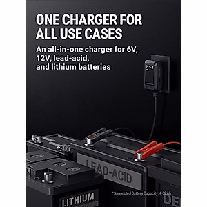 HULKMAN Sigma 1 Car Battery Charger, 1A 6V/12V Automatic Smart Trickle Charger, Battery Maintainer, and Desulfator with Intelligent Interface